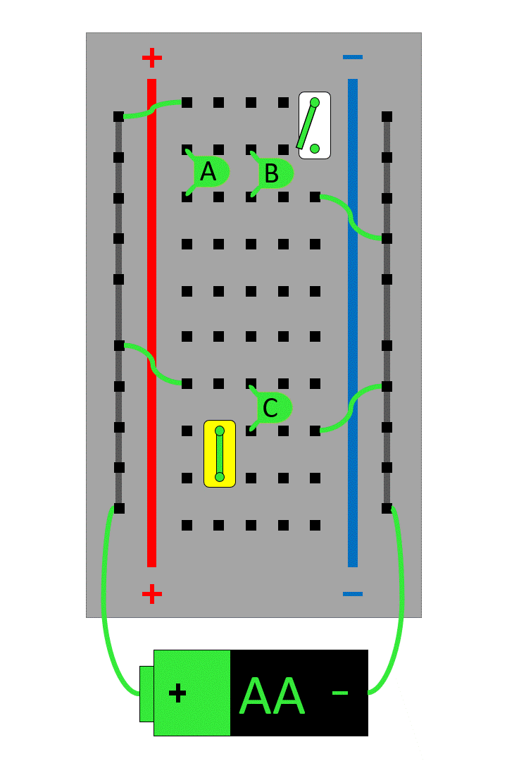 Medium Breadboard Switches - Breadboard Circuitry Unit - Positive Physics