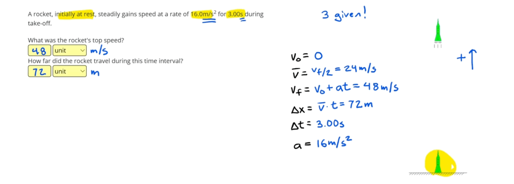 Complete Problems 1 - Acceleration Unit - Positive Physics