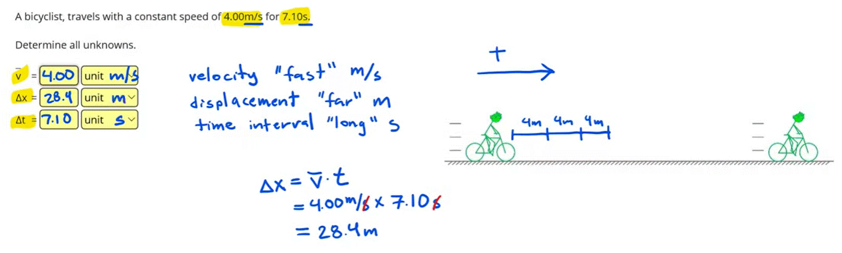 Constant Velocity - Velocity Unit - Positive Physics