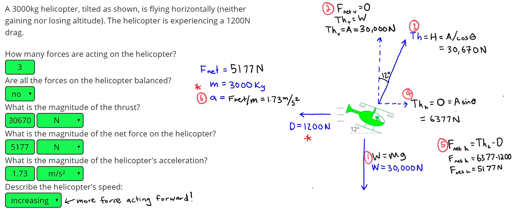 Diagonal Forces Practice Questions - Complete Problems 2 - Positive Physics
