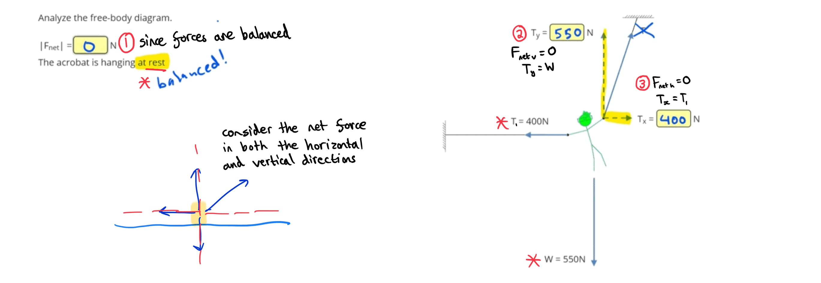 Diagonal Forces Practice Questions - Free-body Diagram Analysis ...