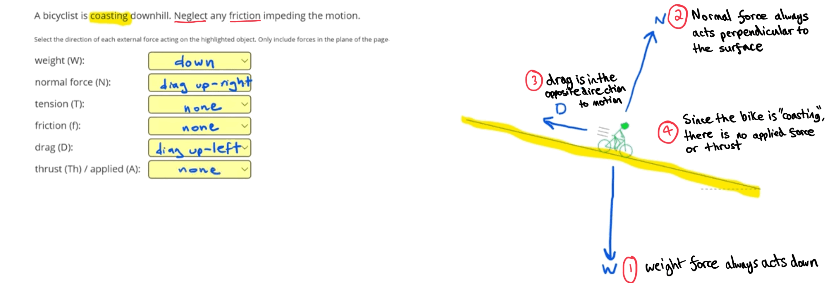 Incline Forces Practice Questions - Free-body Diagram Drawing ...