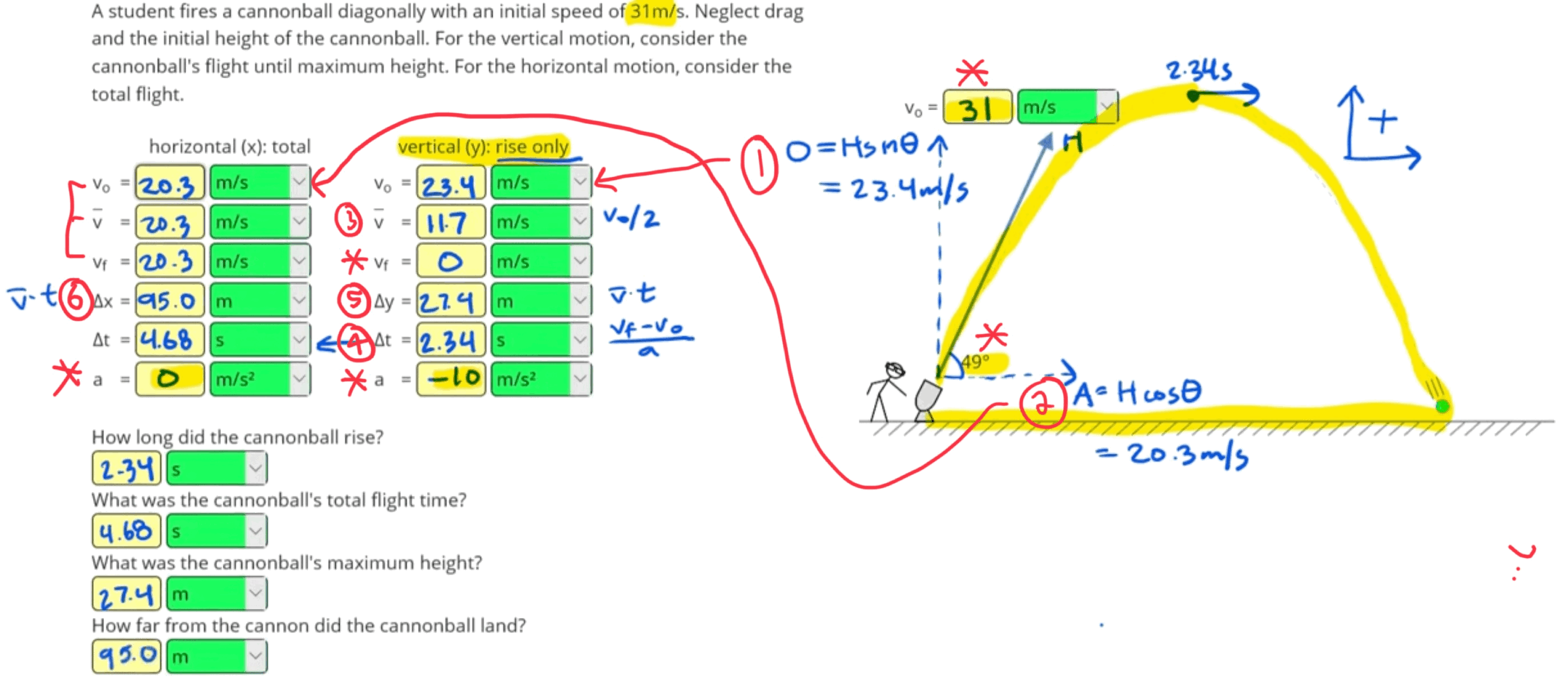 Preparation Problems Projectile Motion Unit Positive Physics