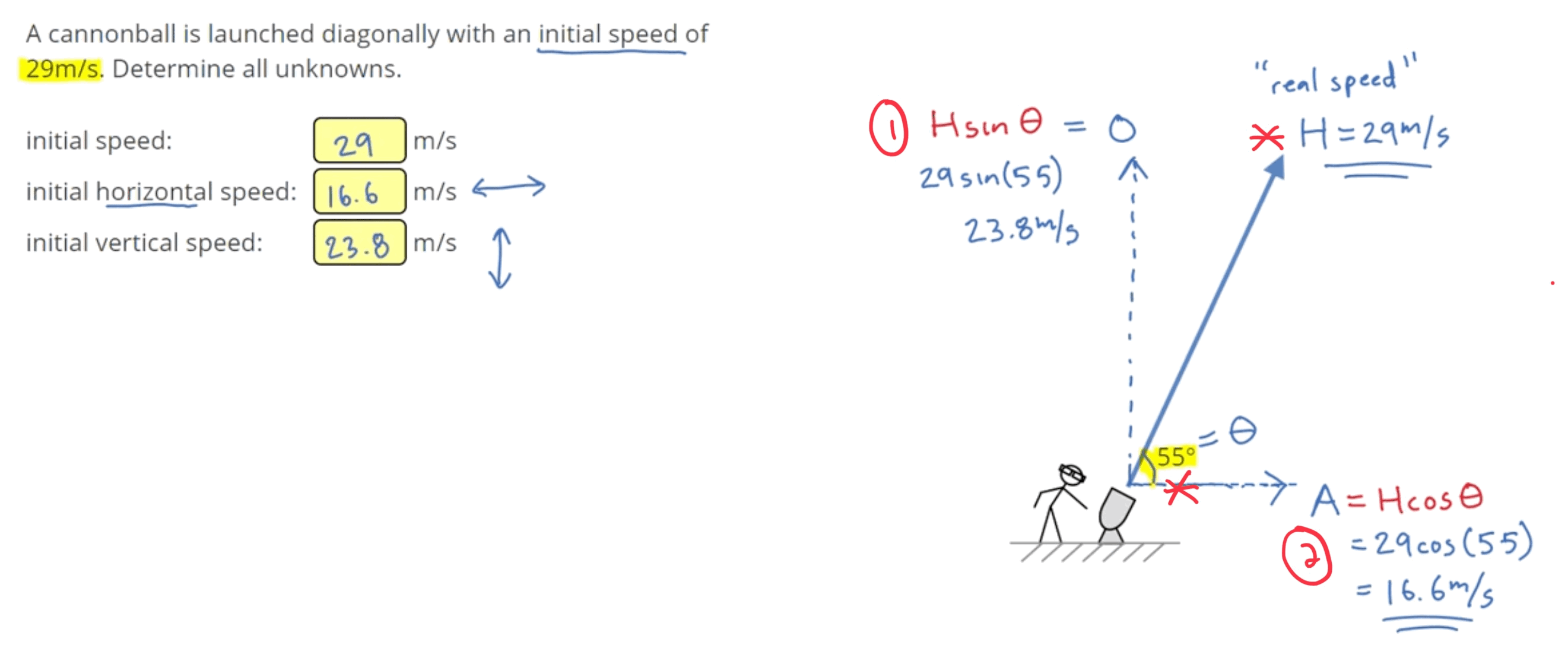 Trigonometry - Projectile Motion Unit - Positive Physics