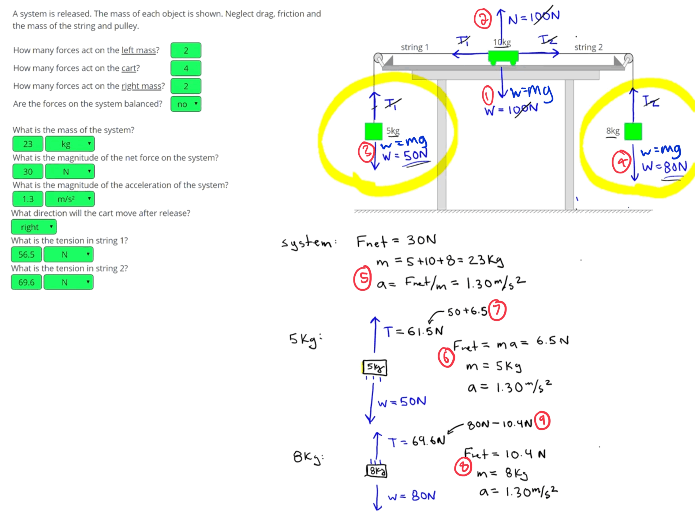 Systems Practice Questions - Complete Problems 3 - Positive Physics